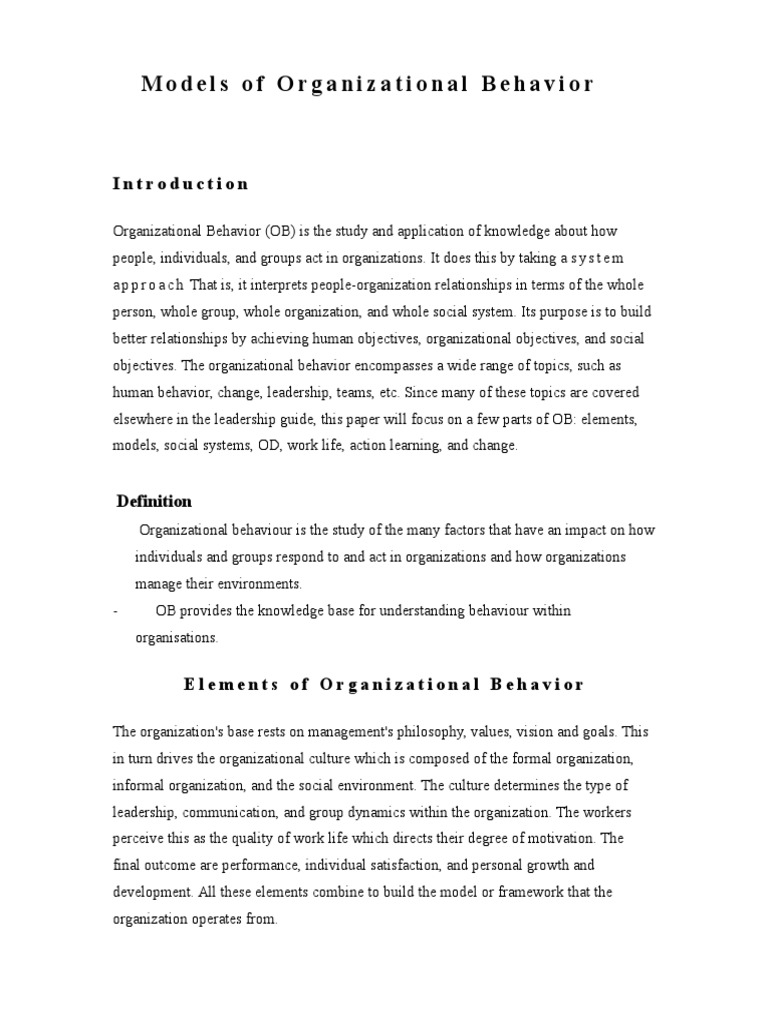 Organizational Behaviour | PDF | Organizational Behavior | Leadership