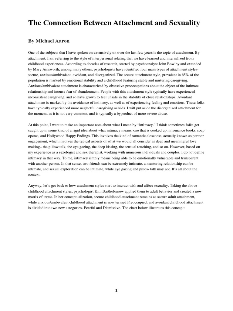 The Connection Between Attachment and Sexuality | PDF | Attachment ...