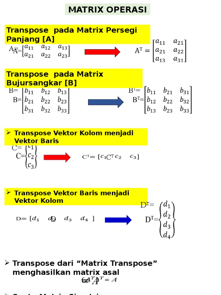 Matrix Operasi: Transpose Pada Matrix Persegi Panjang (A) | PDF
