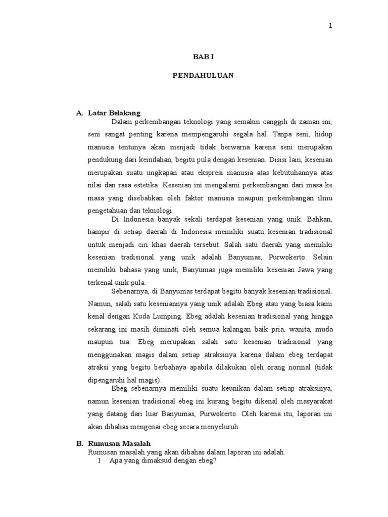 Contoh PL Ebeg 1 2012 | PDF