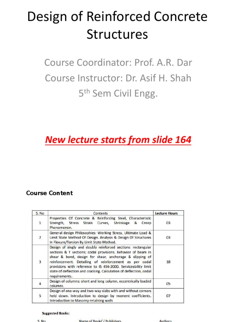 Concrete Design Notes | PDF | Beam (Structure) | Bending