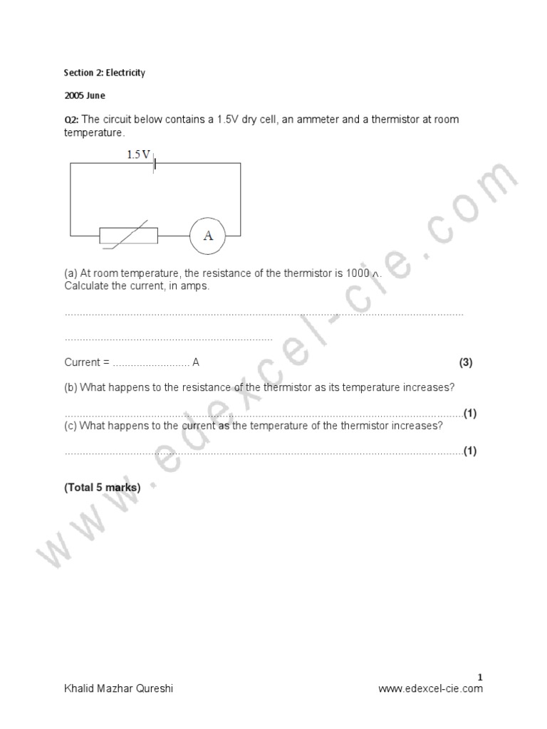 Section 2 Electricity - Unlocked | PDF | Electric Current | Electrical ...