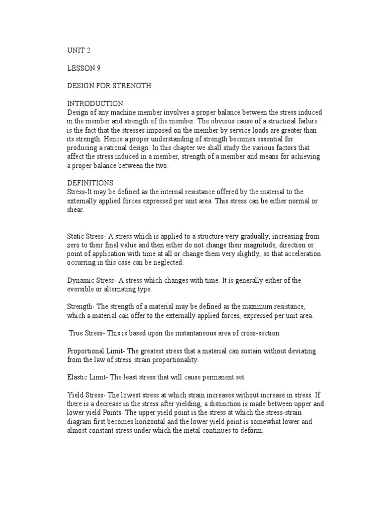 Lecture | PDF | Strength Of Materials | Deformation (Engineering)