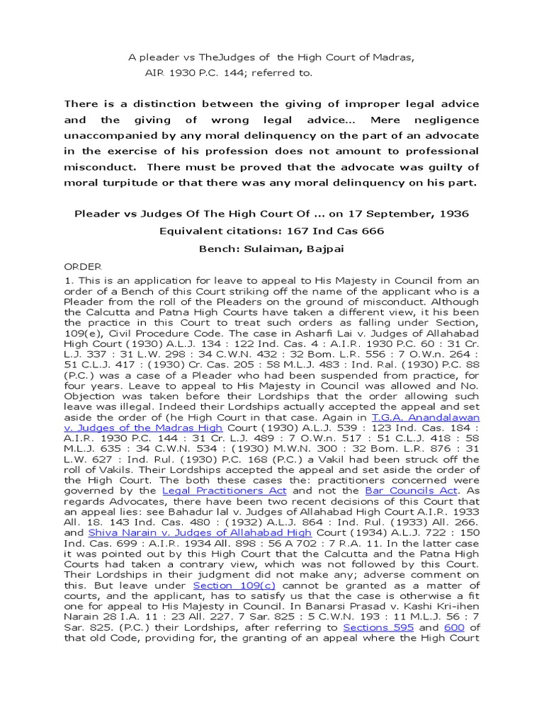Wrong Legal Advice and Liability of Adovcates | PDF | Advocate | Prosecutor