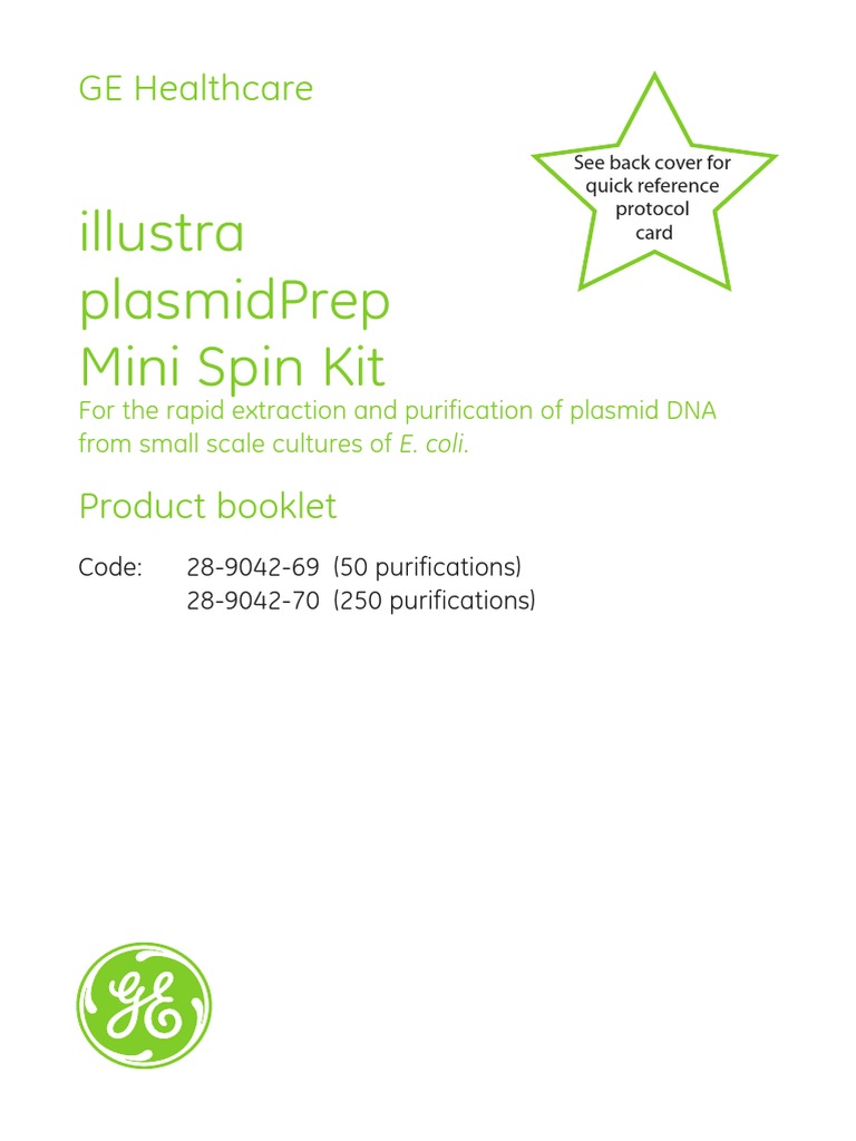 Mini Spin Protocol | PDF | Dna Ligase | Plasmid