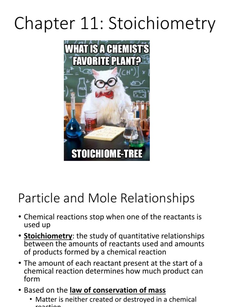 Chapter 11 Stoichiometry PDF | PDF | Stoichiometry | Unit Processes