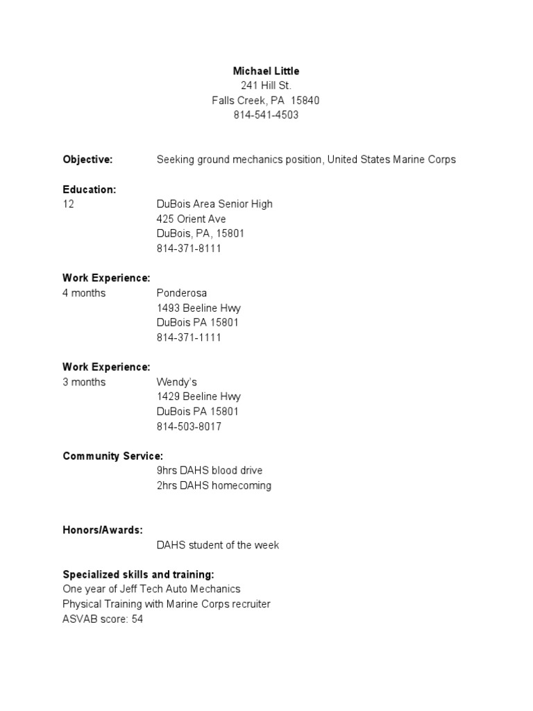 Michal Little Resume | PDF