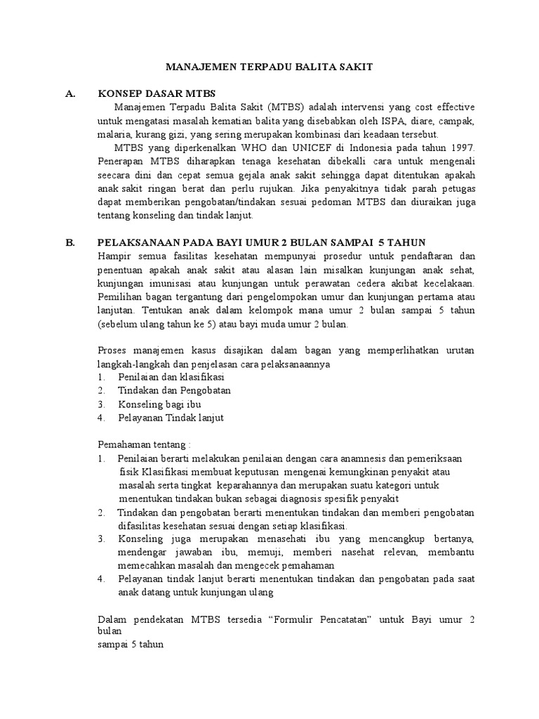 Kak MTBS | PDF