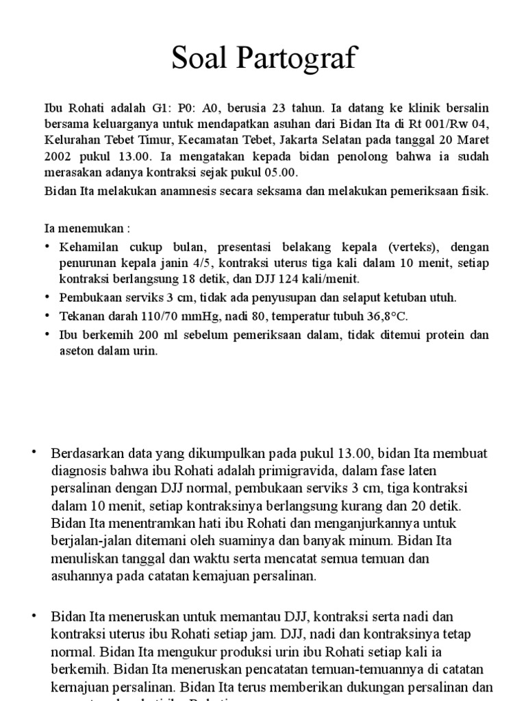 Soal Partograf | PDF