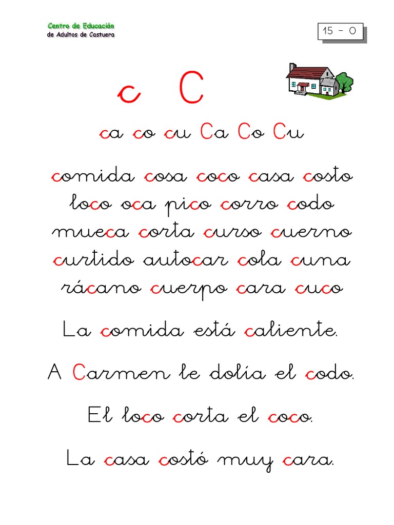 Metodo de Lectoescritura Letra Ca Co Cu PDF | PDF