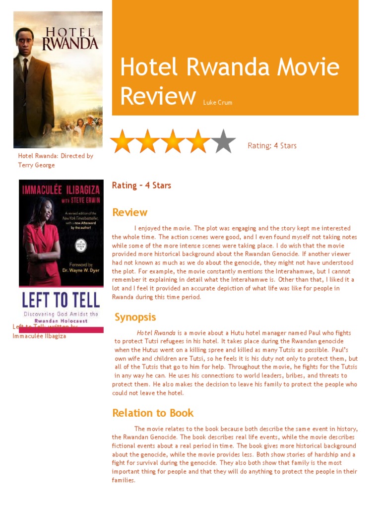 Hotel Rwanda Revieew | PDF | Rwandan Genocide | Tutsi