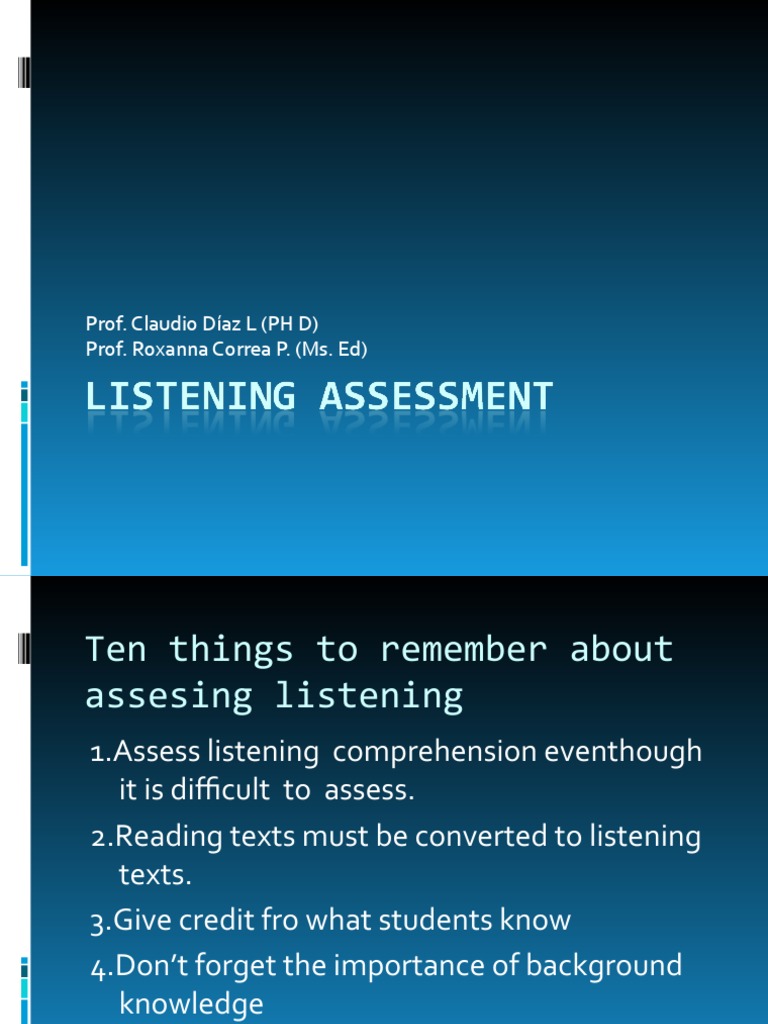 Assessing Listening | PDF