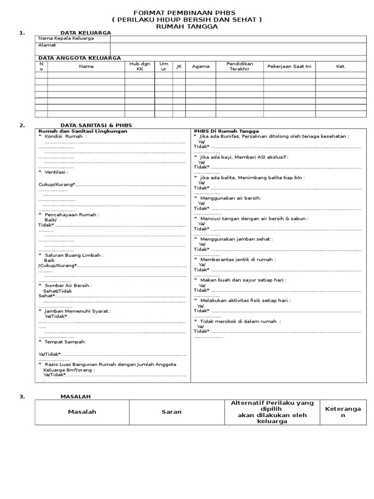 Pembinaan PHBS Rumah Tangga | PDF