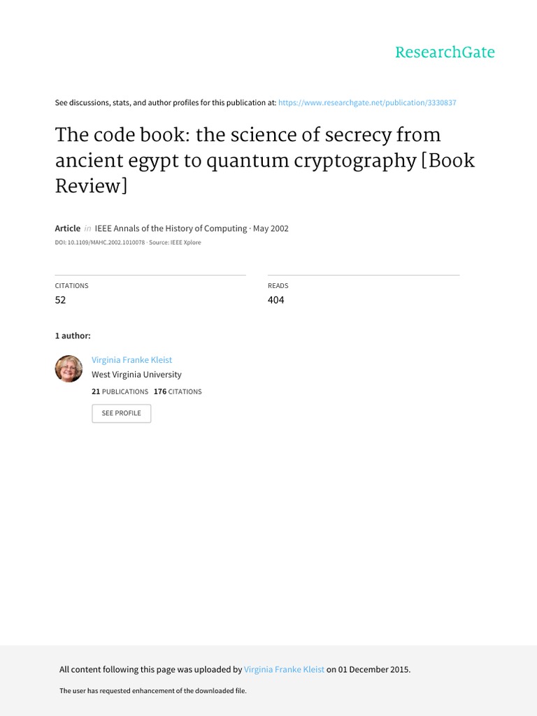 The Code Book The Science of Secrecy From Ancient | PDF | Cryptography ...