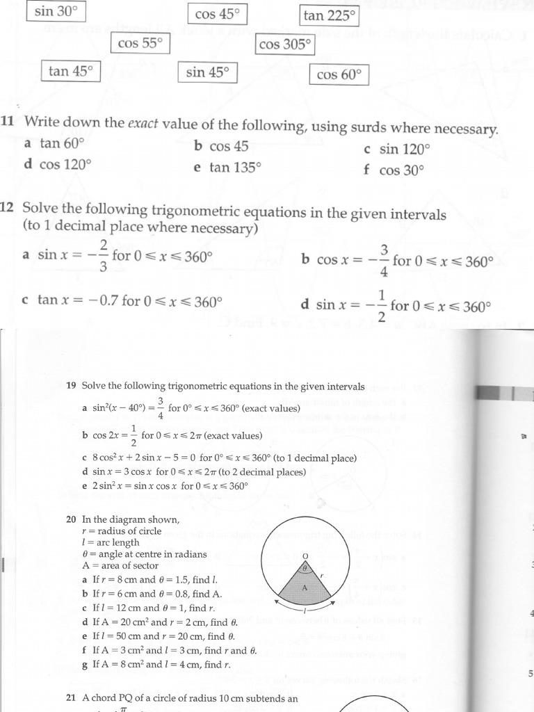 Trigonometry and Logarithm | PDF | Trigonometric Functions | Sine