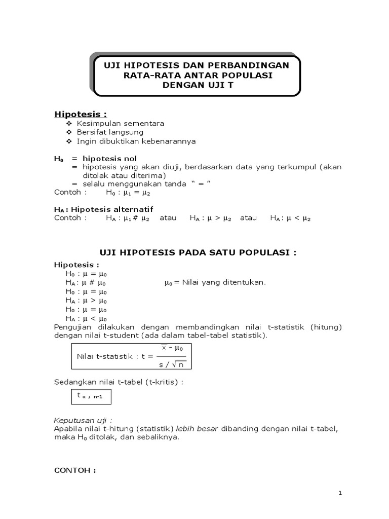 Statistik-Uji T Dan X2 | PDF