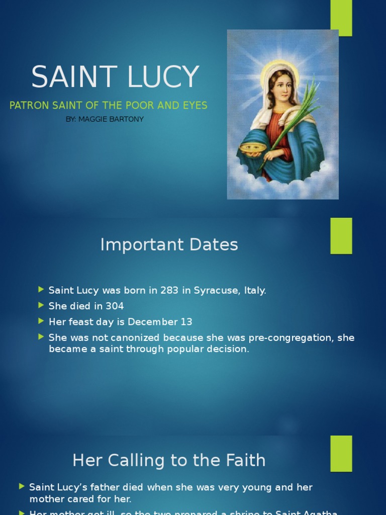 Saint Lucy | PDF | Catholic Church | Eucharist