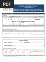 Formulario Registral N°1 Ley 27157 Propiedad Exclusiva | PDF | Propiedad | Derecho Civil (Common ...