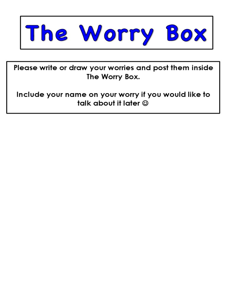 Classroom Worry Box Activity | PDF