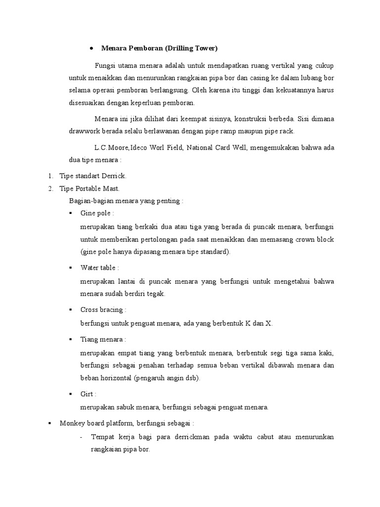 Menara Pemboran | PDF