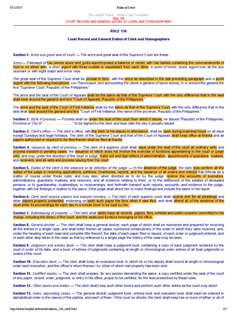 Rule 136 | PDF | Judge | Legal Procedure
