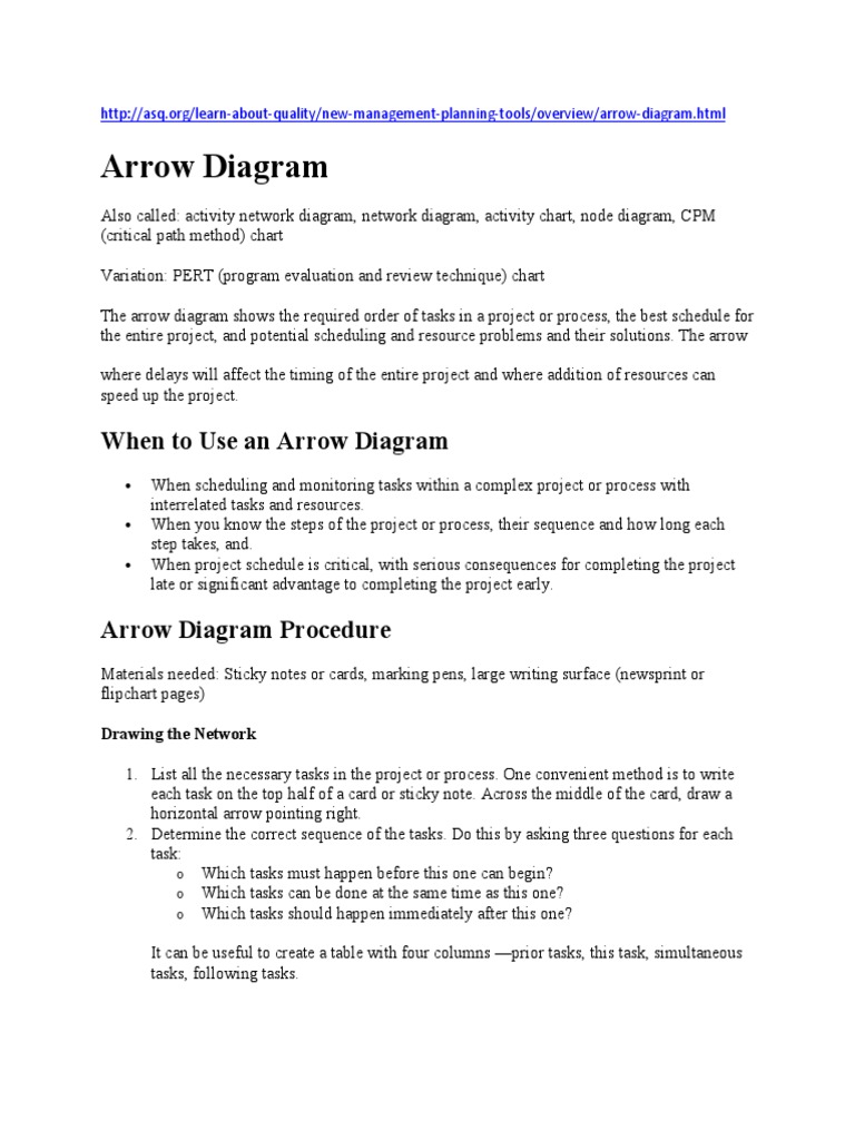 Arrow Diagram | PDF | Production And Manufacturing | Areas Of Computer ...