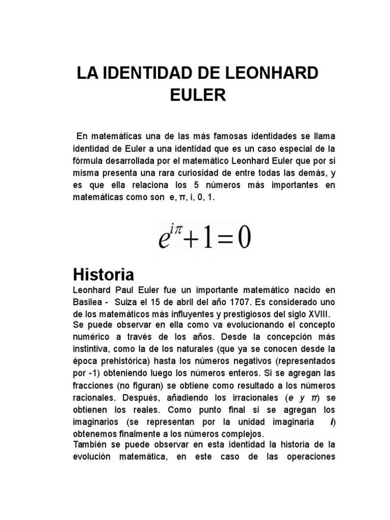 Identidad de Euler | Logaritmo | Funciones trigonométricas