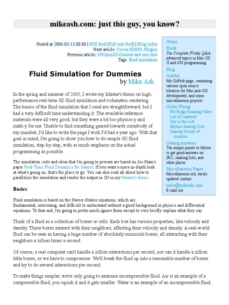 Simple Fluid Simulation Guide | PDF | Buoyancy | 3 D Computer Graphics