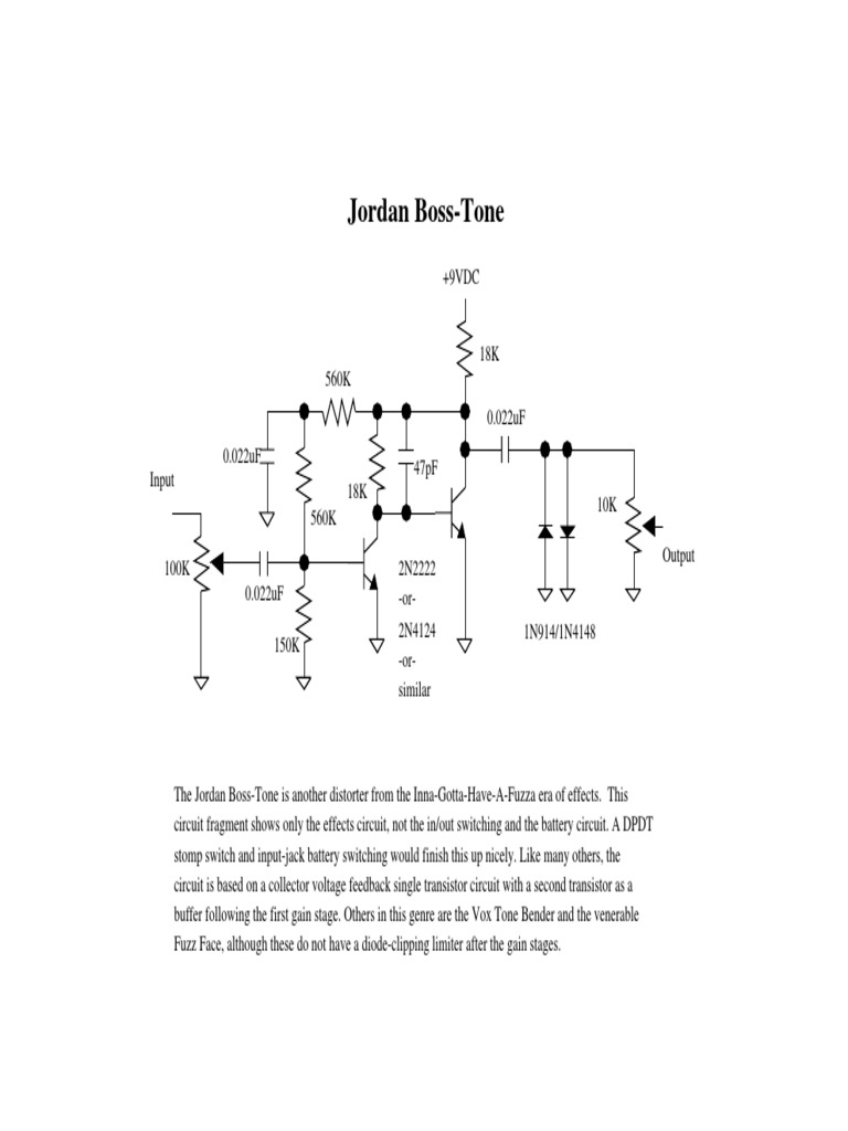 Jordan Boss-Tone Circuit Diagram | PDF