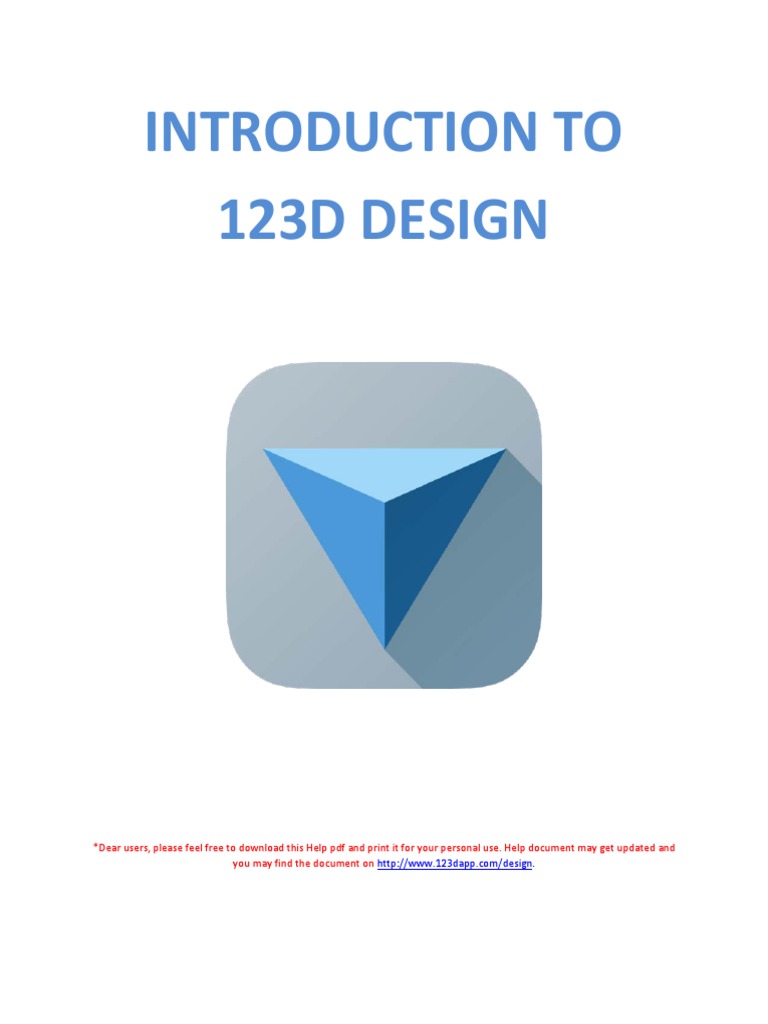 123D Design Guide for Beginners | PDF | 3 D Modeling | 3 D Printing