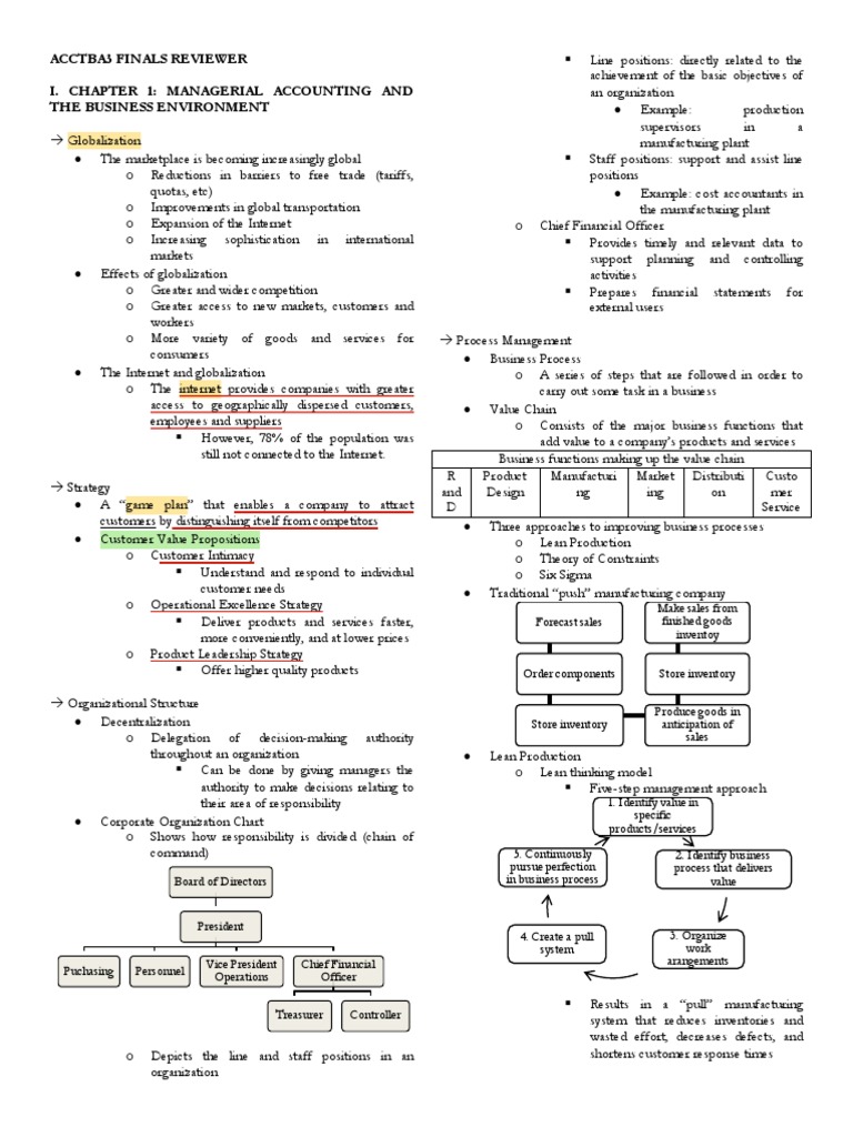 Management Accounting Reviewer | PDF | Management Accounting | Business ...