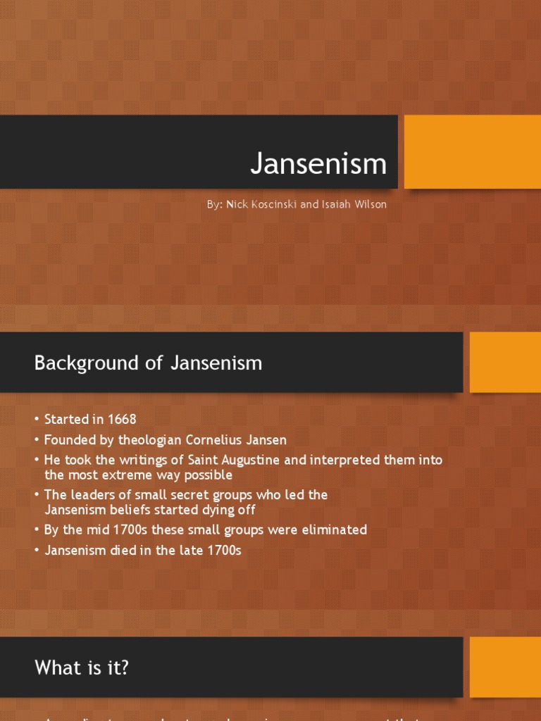 Jansenism Presentation | PDF | Predestination | Catholic Church