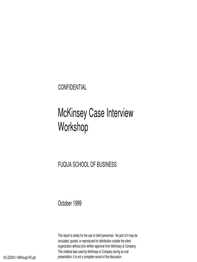 McKinsey Case Interview PDF | PDF