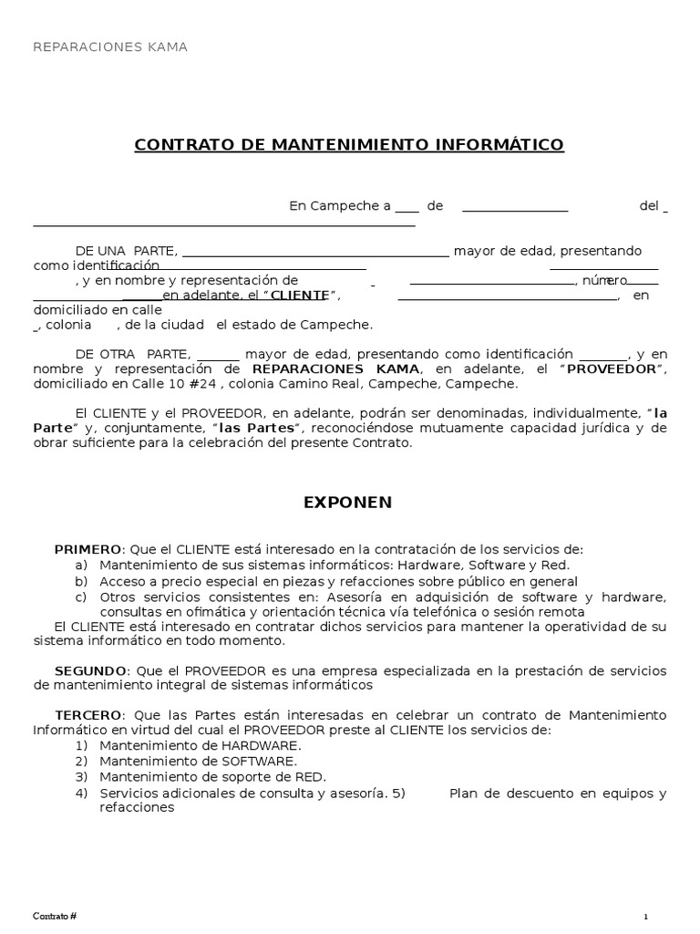 Contrato Informatico | PDF | Póliza de seguros | Software