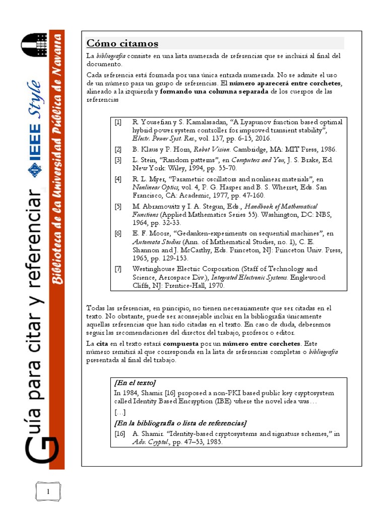 Normas para Citas y Bibliografía IEE | PDF | Comillas | Bibliografía