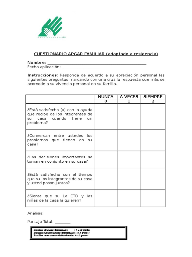 Cuestionario Apgar Familiar | PDF