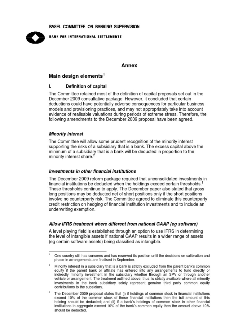 Annex Main Design Elements: I. Definition of Capital | PDF | Leverage ...