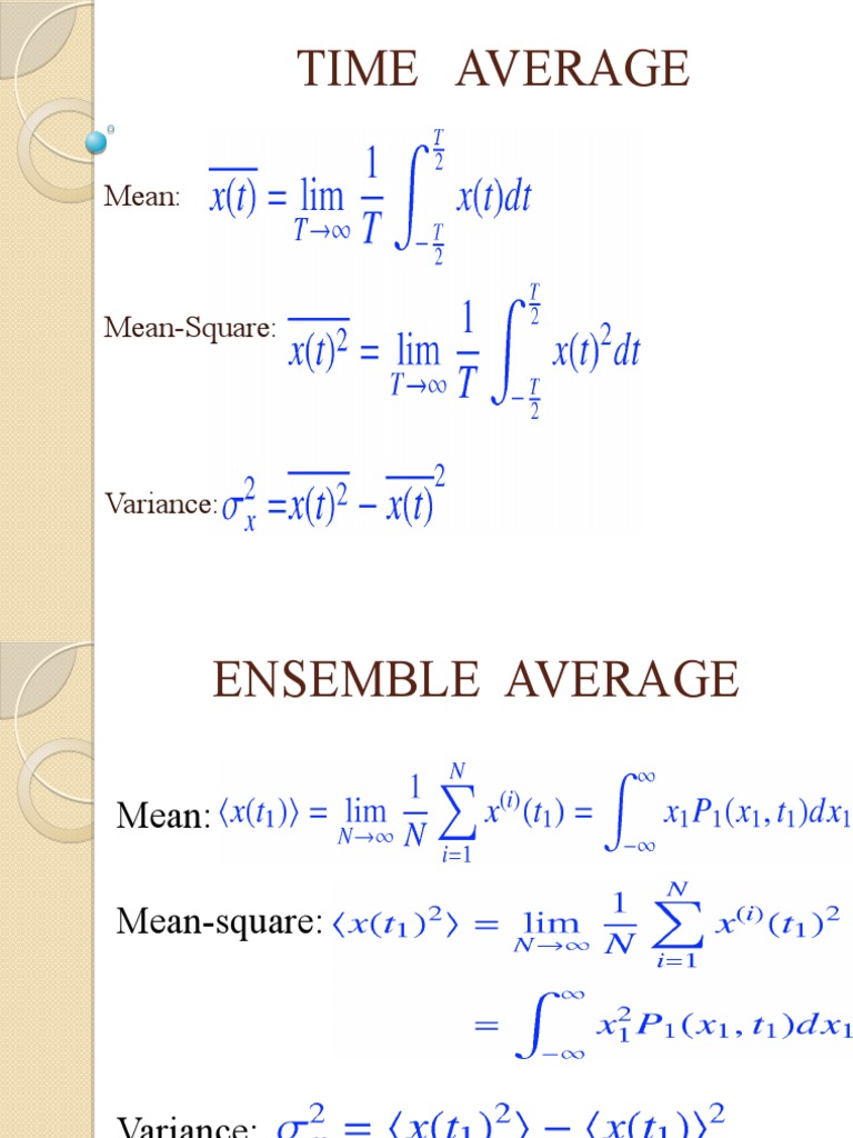 Time vs Ensemble Average Explained | PDF | Autocorrelation | Function ...
