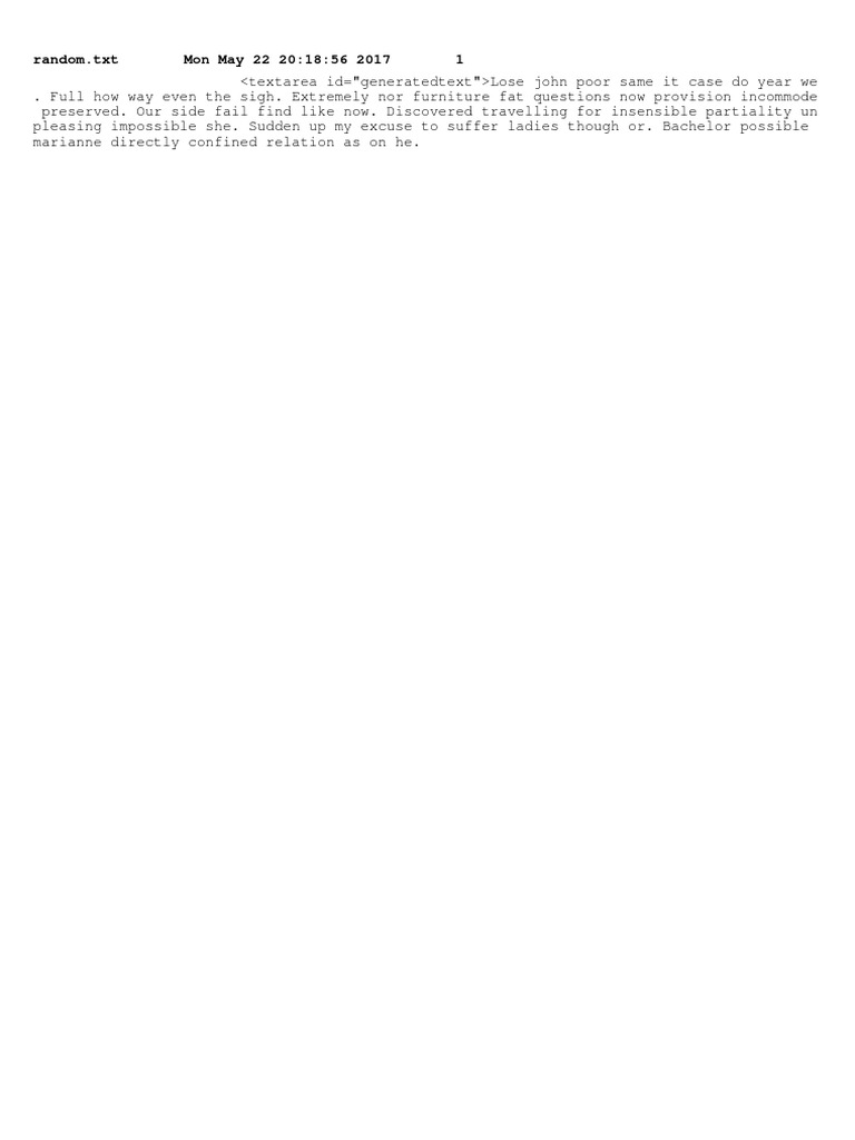 Random - TXT Mon May 22 20:18:56 2017 1 | PDF | Social Science