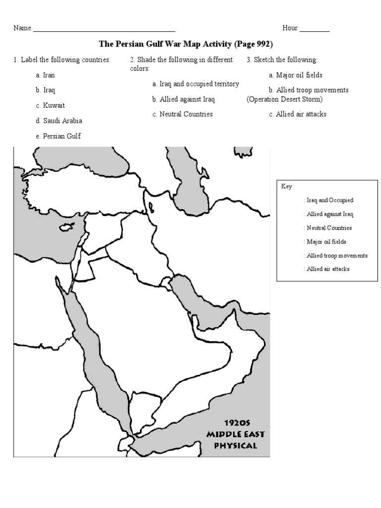 5-18 persian gulf war map activity