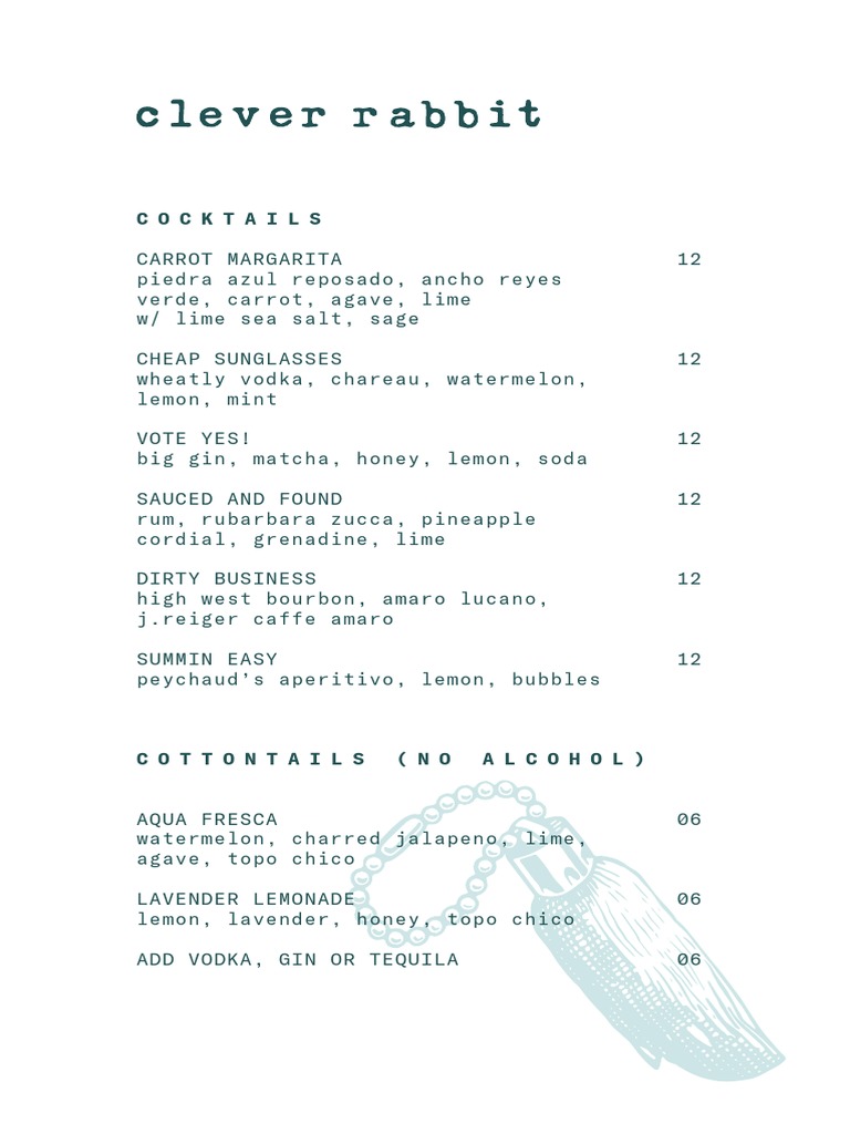 Cocktail and Non-Alcoholic Menu | PDF