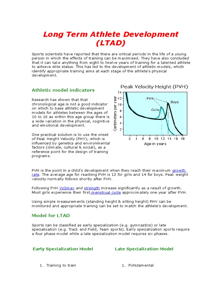 Long Term Athlete Development Models | PDF | Strength Training ...