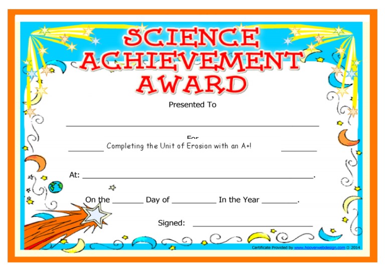 Science Achievement Certificate | PDF