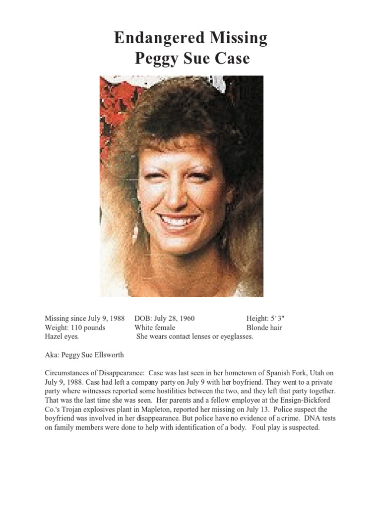 Peggy Sue Case PDF | PDF | Law Enforcement | Crime & Violence