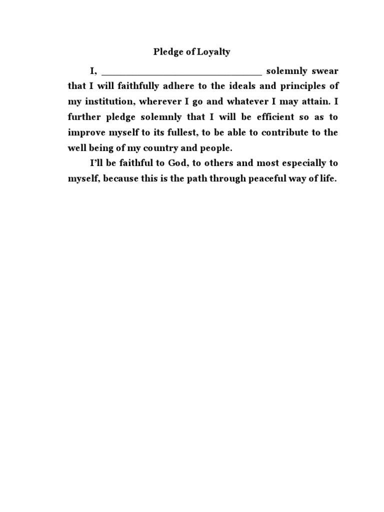 Pledge of Loyalty | PDF