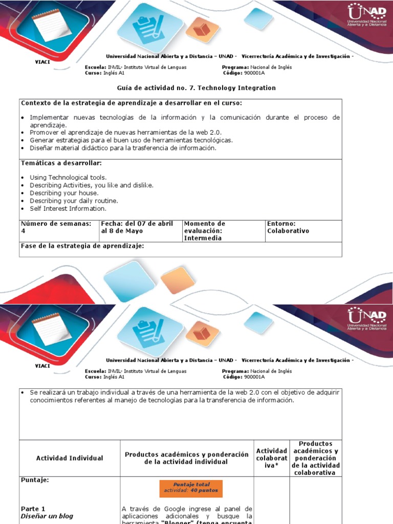 Activity Guide and Evaluation Rubric - Activity 7 - Technology Integration | PDF | Blog | Imagen