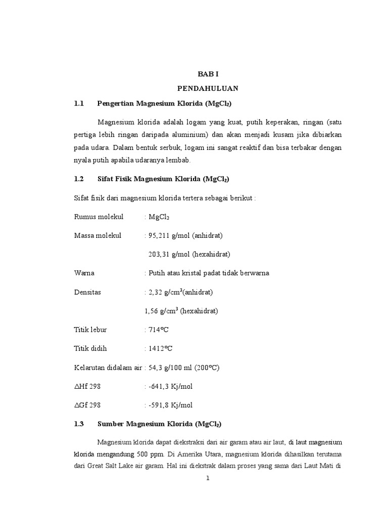 Magnesium Klorida | PDF