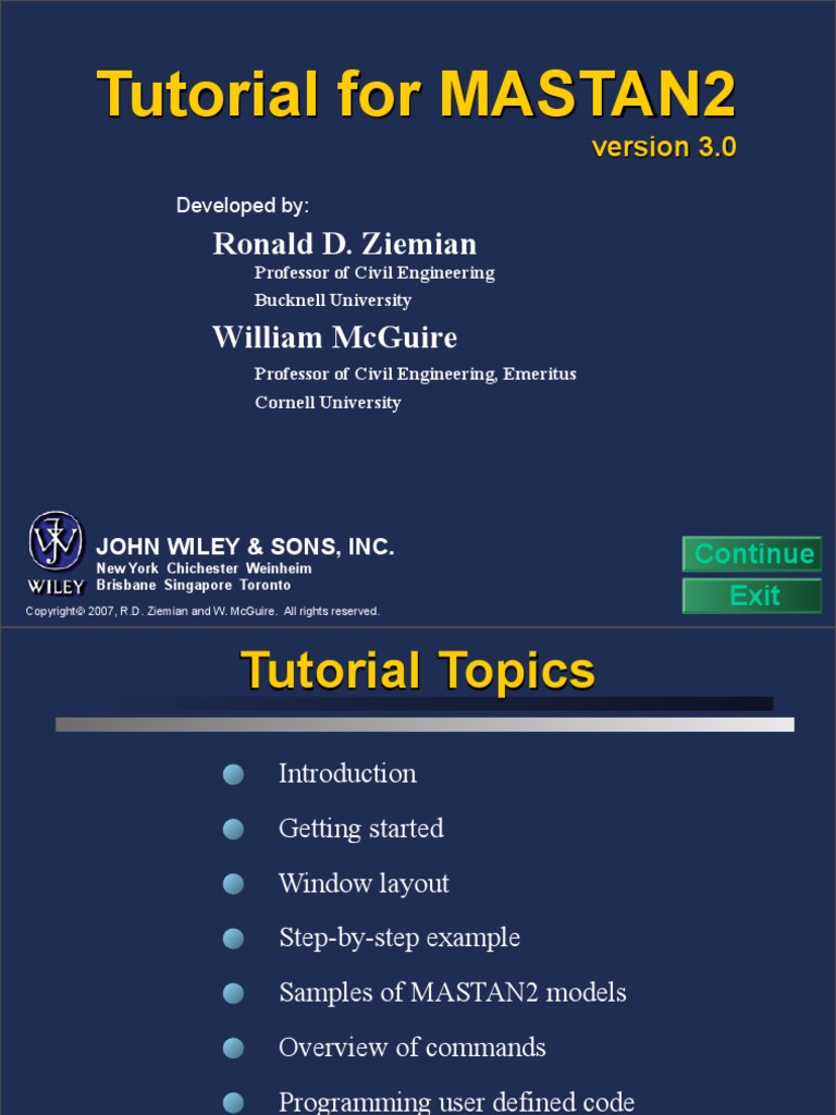 Tutorial Mastan2 | Download Free PDF | Matlab | Elasticity (Physics)