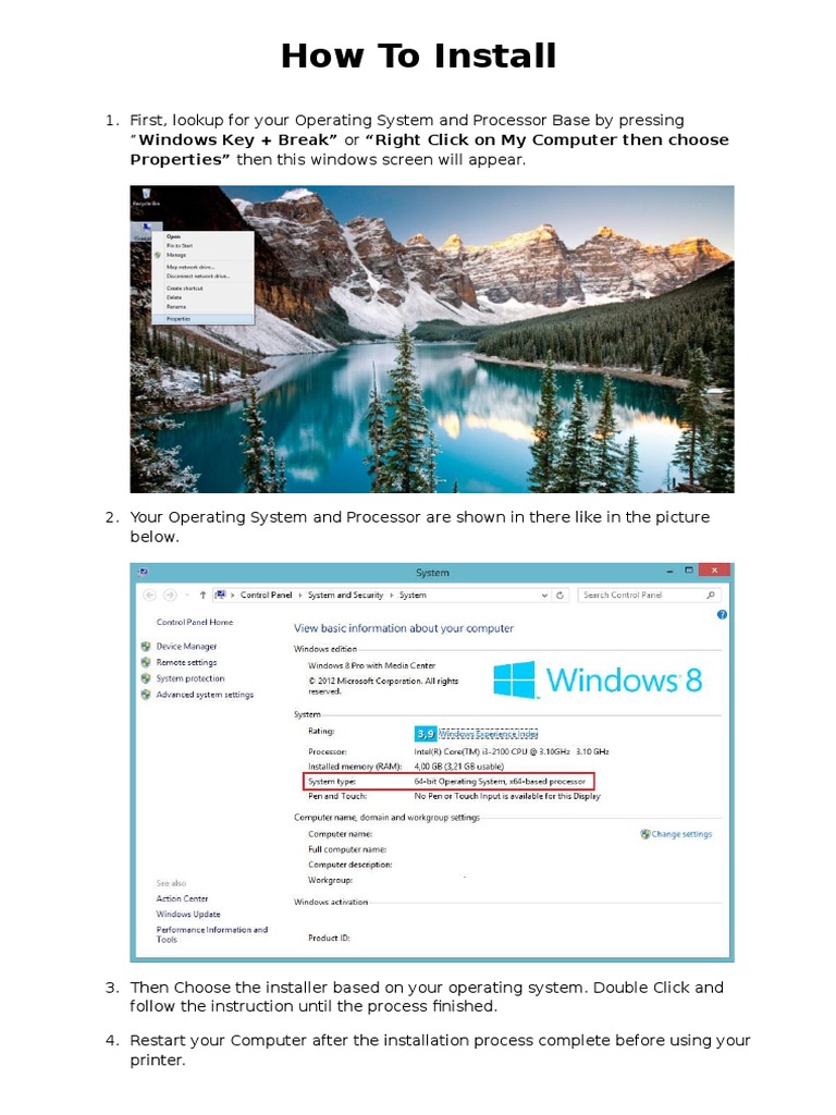 How To Install: Properties" Then This Windows Screen Will Appear | PDF ...