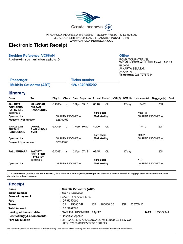 Your Electronic Ticket Receipt | Dangerous Goods | Aviation